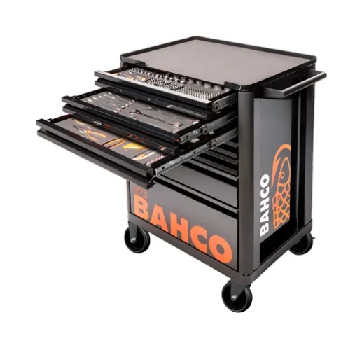Bahco 1472K7BKFFSD Tool trolley black 7-drawer with accessories set 216 ...