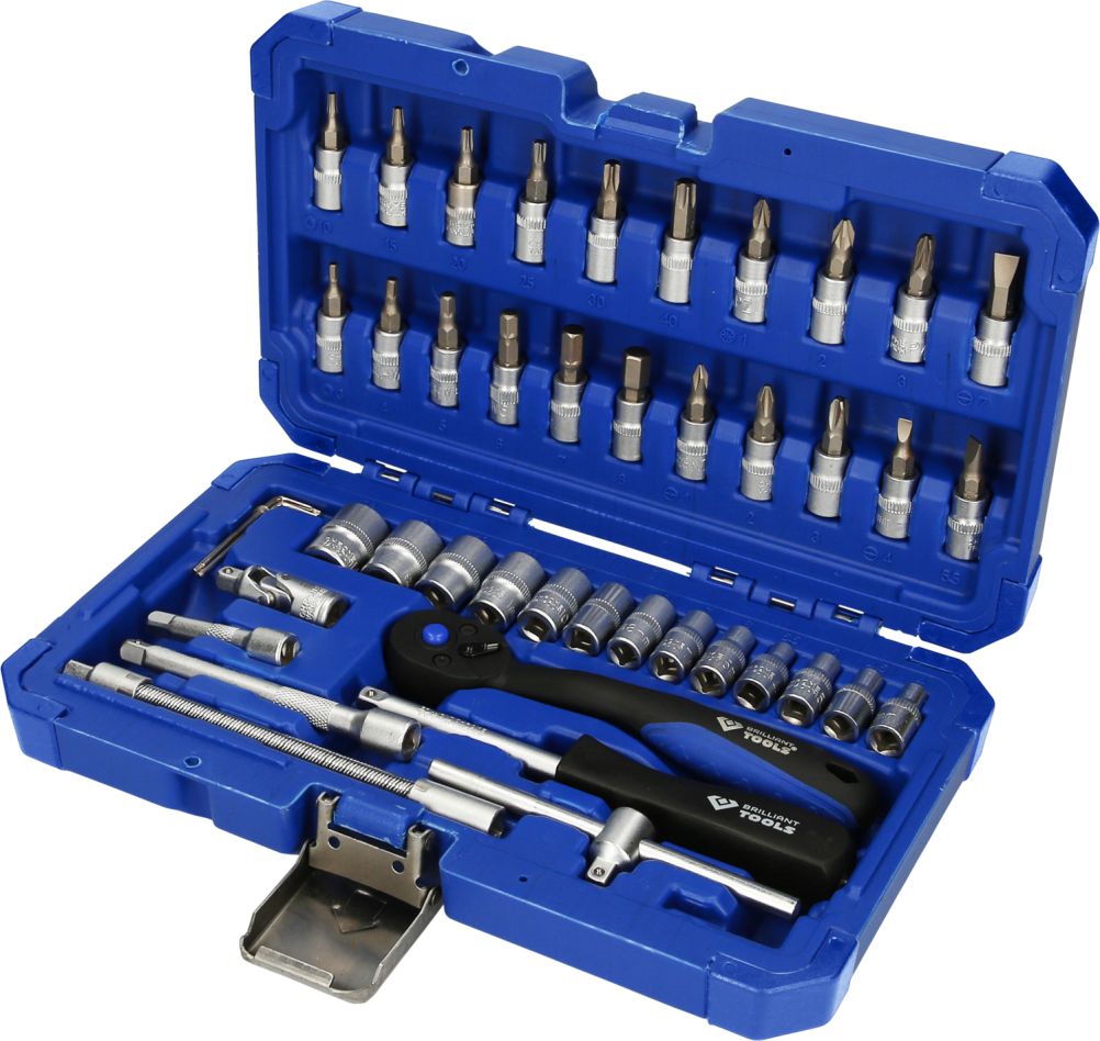 Brilliant Tools BT020046 1/4" socket wrench set 46-piece