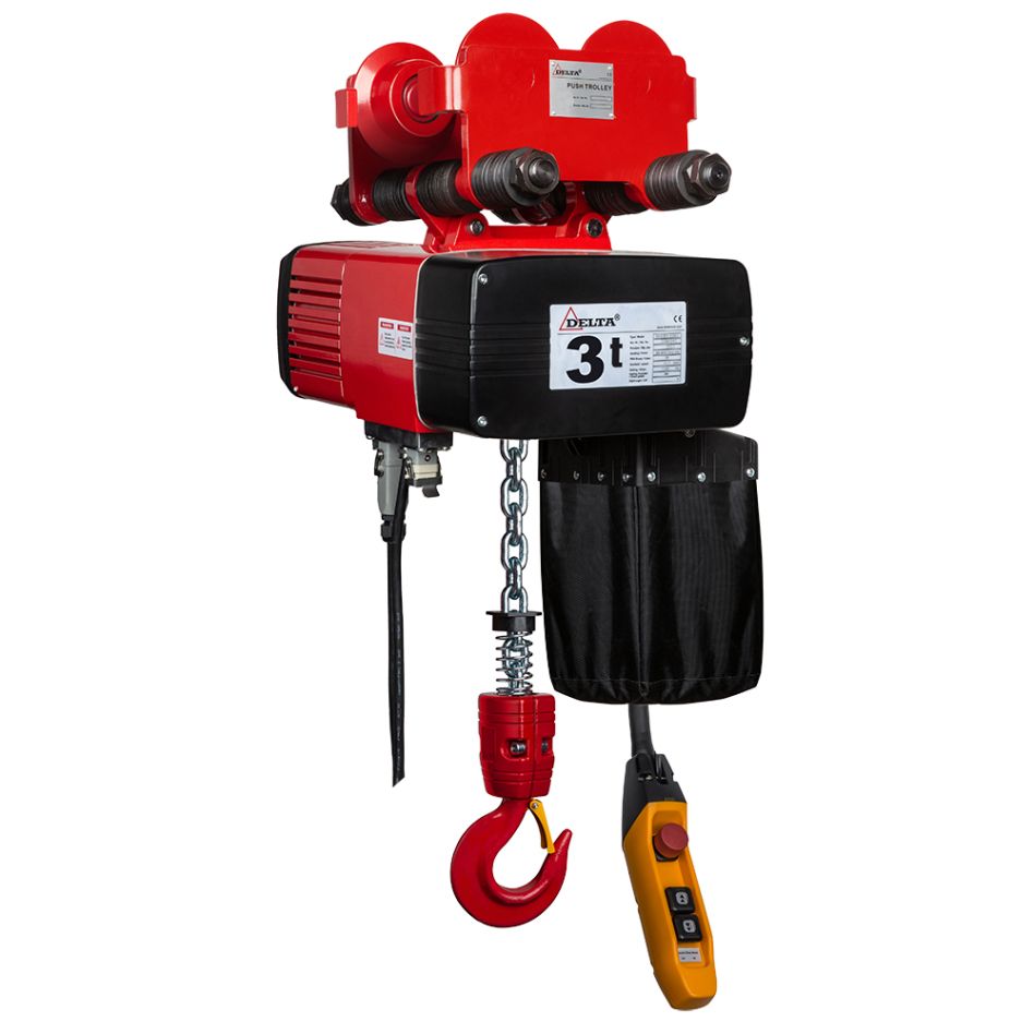 DELTA DH.0.DEY.03003.06 Electric chain hoist with push trolley DEY 400V ...