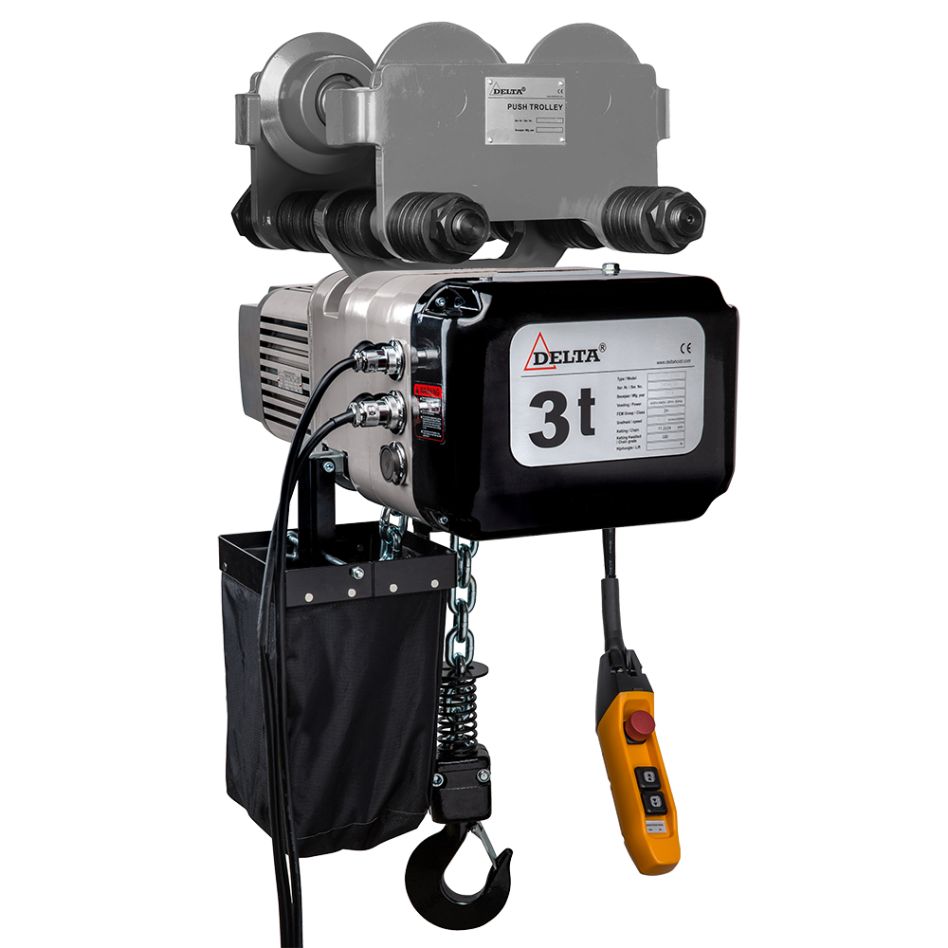 DELTA SG.0.DTY.03001.10 Electric chain hoist with push trolley DTY 400V ...