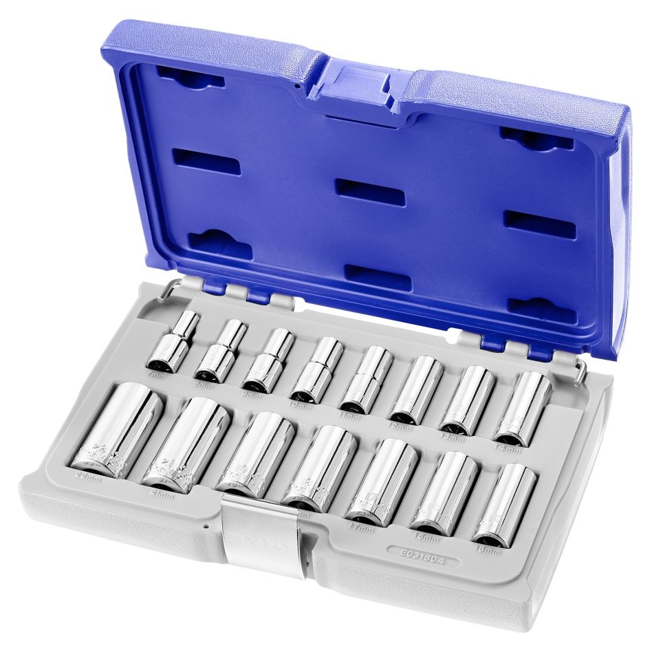 Facom Expert E031804 Case with long hexagon sockets 3/8" - metric sizes ...