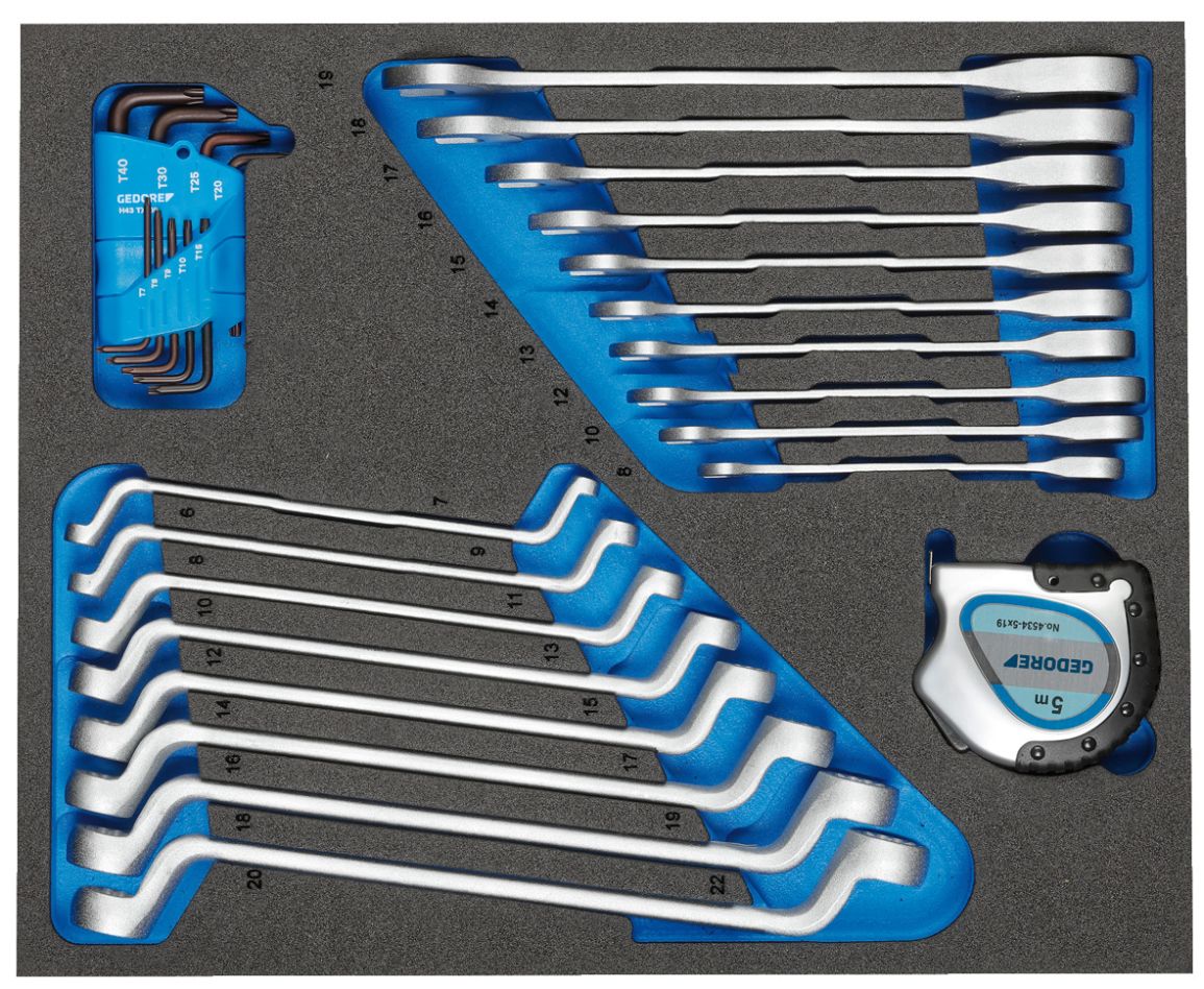 Gedore 2957485 TS CT2-7R-2 Ring/ring-ring spanner/spanner set, in 2/4 ...