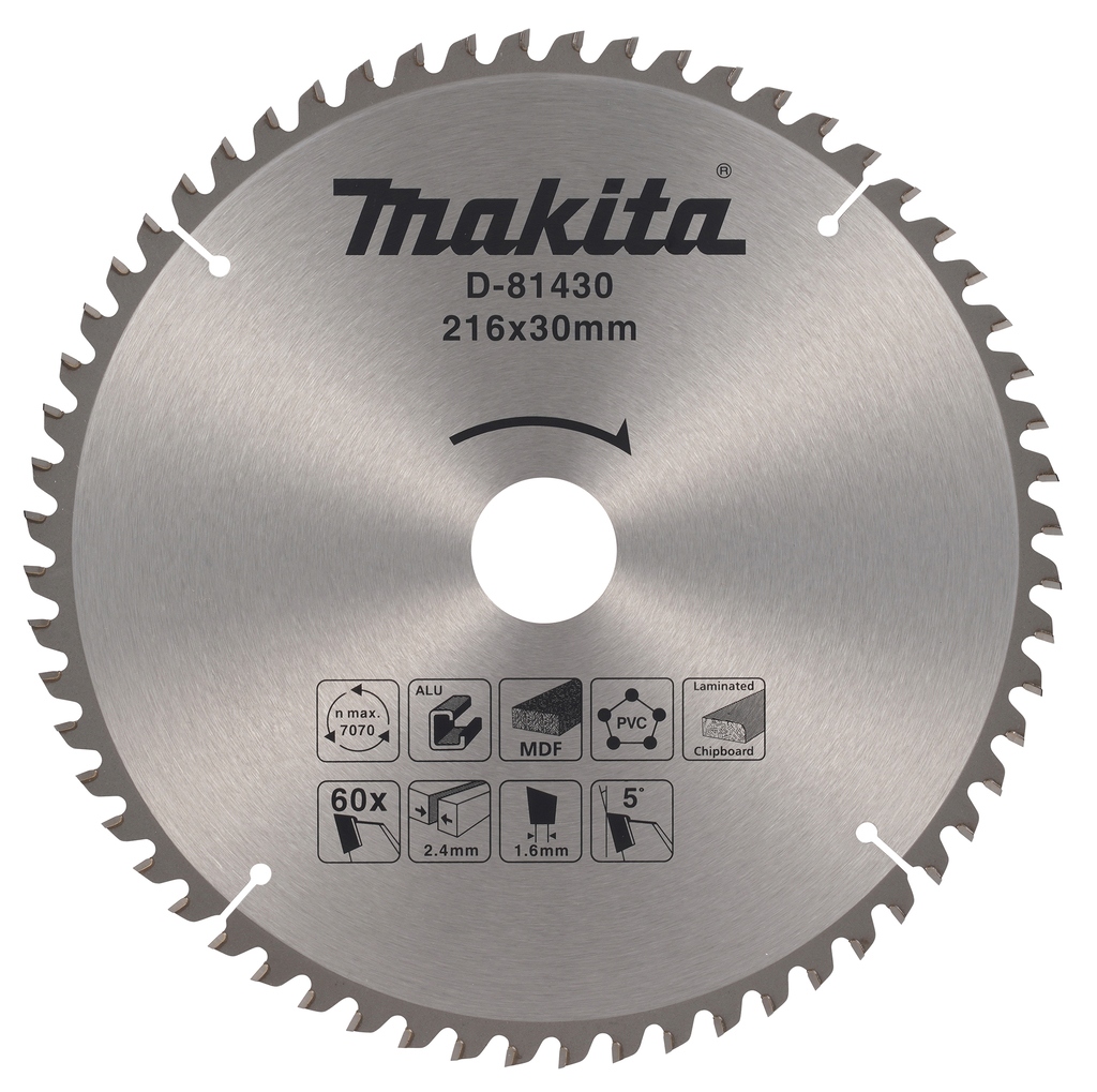 Makita Accessories D-81430 Cut-off saw blade multi 216x30x2,4mm 60T 5g
