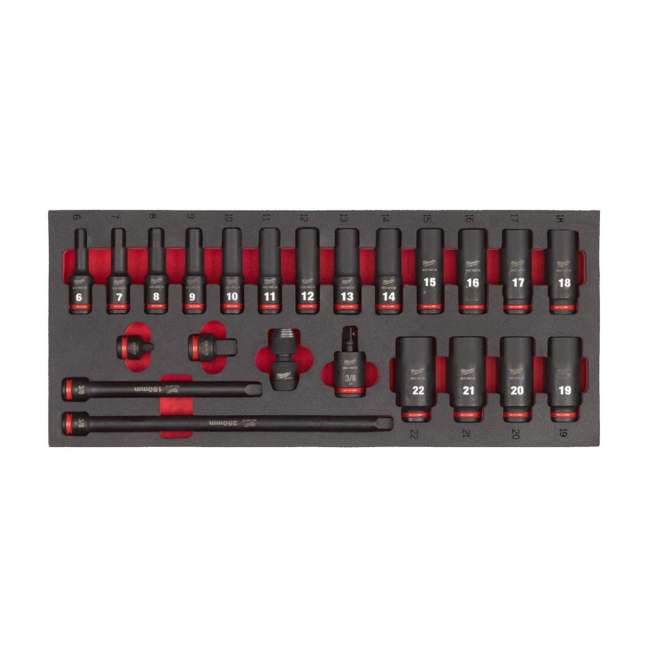Milwaukee Accessories 4932493390 Foam inlay ⅜" Socket set 23-piece
