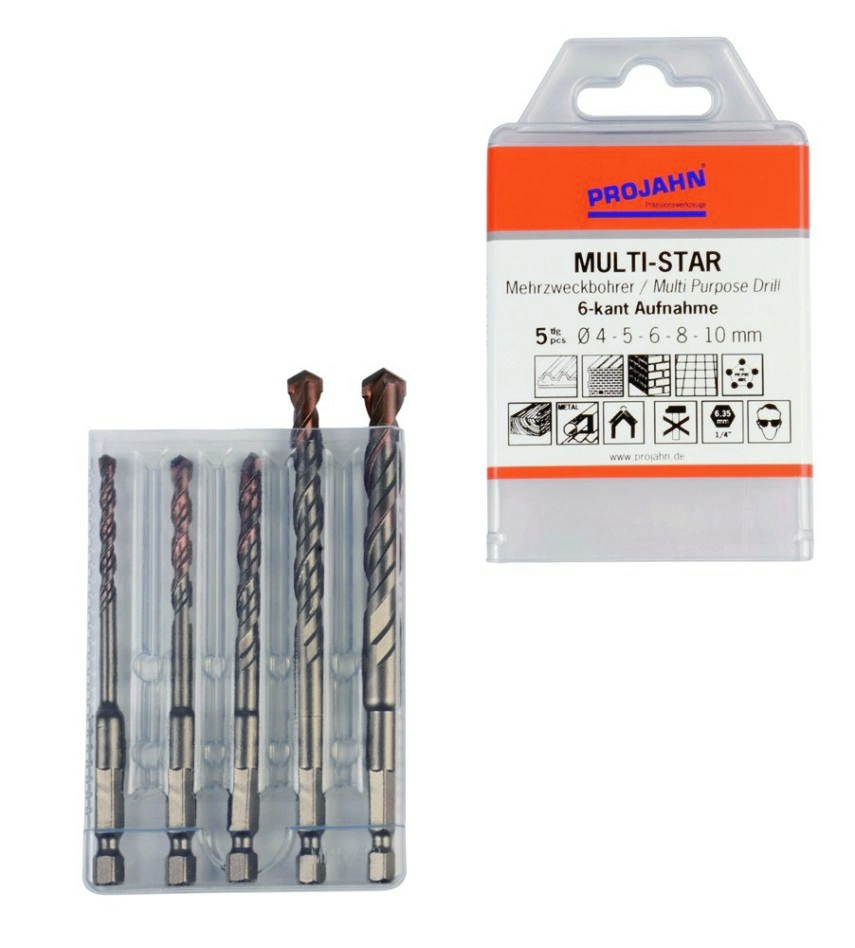 Projahn 57005 Multi-Star Multibrush Set 5 piece. Hexagon 4, 5, 6, 8, 10 mm