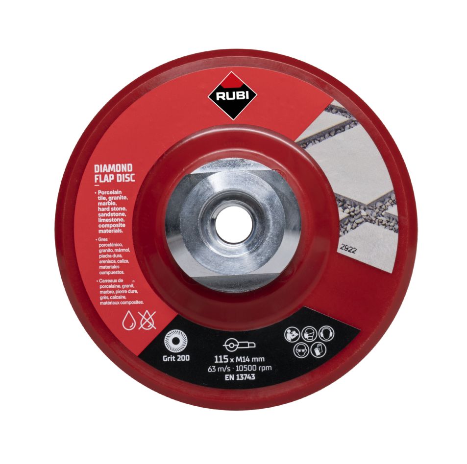 Rubi 32931 Diamond flap disc Ø115mm grit 200# M14