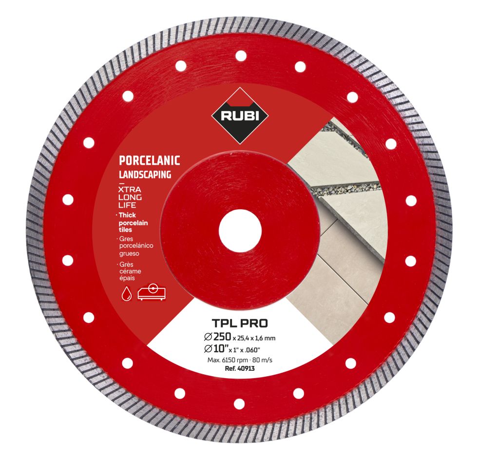 Rubi 40913 TURBO - TPL-EXT PRO Wet Diamond saw blade 250mm