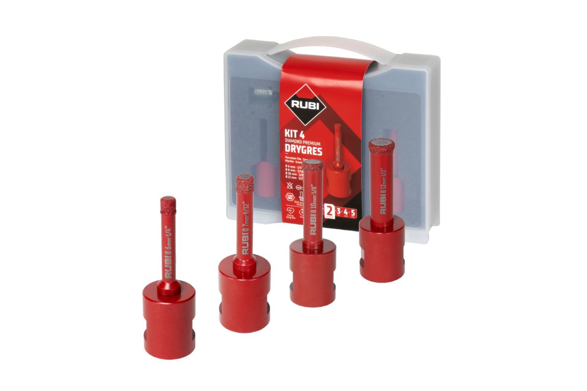 Rubi 51939 DRYGRES PREMIUM MINI KIT Diamond hole saw set 4-piece