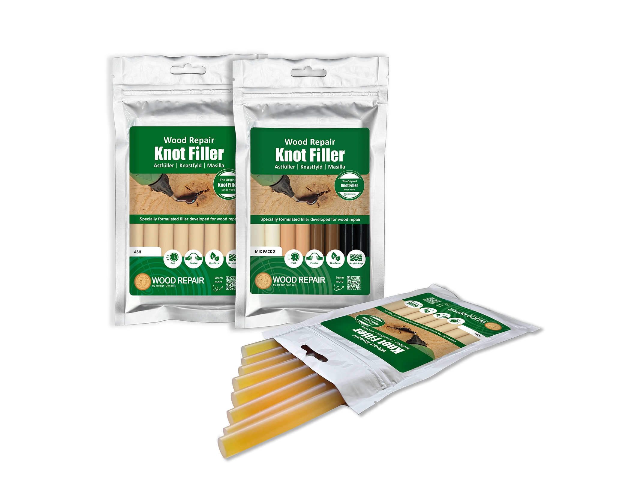 Wood Repair WRE-10104 Knot filler cartridge 150 mm 8pcs. Oak